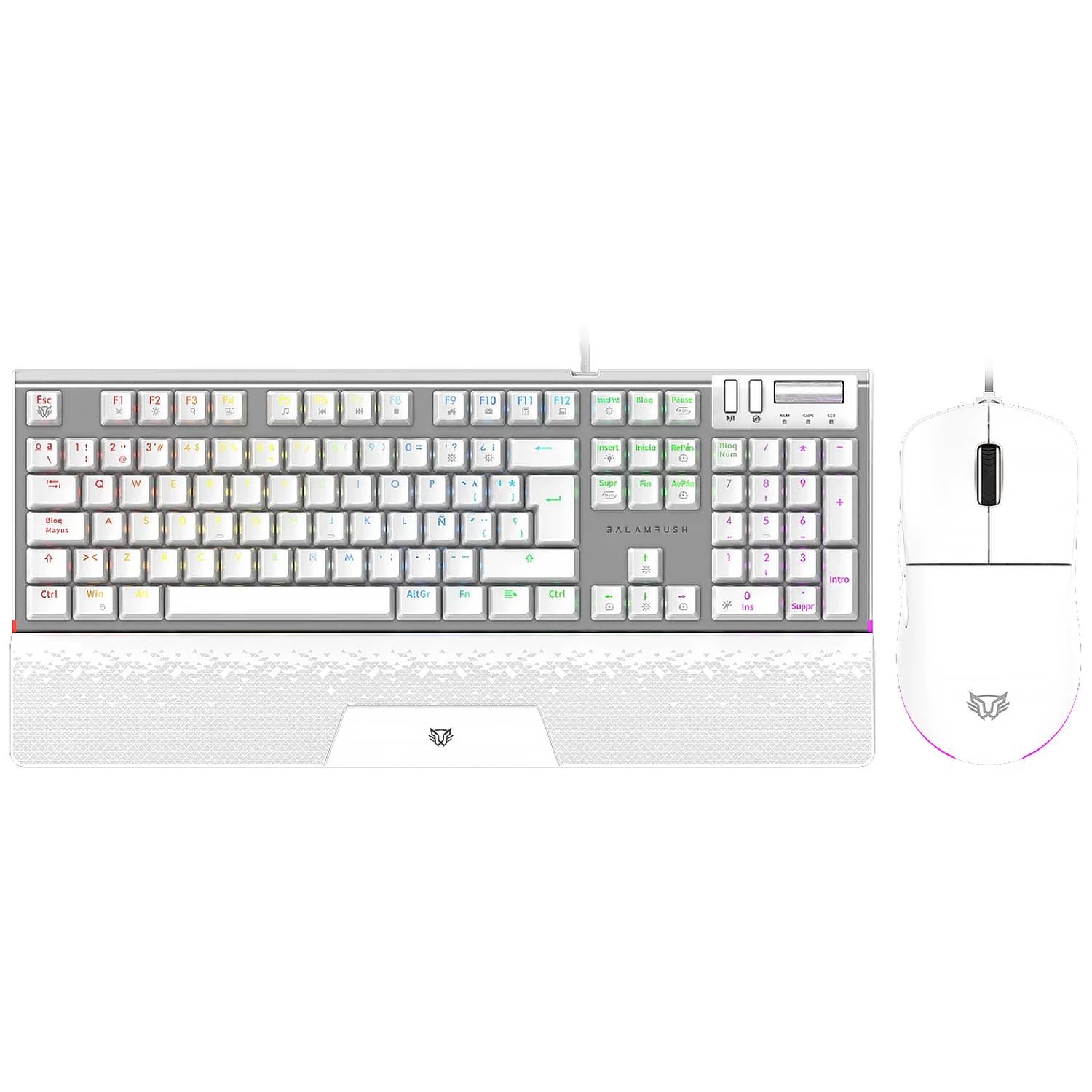 Kit Teclado y Mouse BALAM RUSH Alambrico 12800dpi Blanco – GRUPO DECME