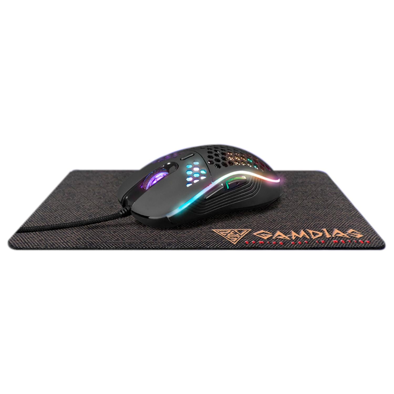Mouse Gamer GAMDIAS ZEUS M4 12800DPI RGB + Mouse Pad NYX E1 – GRUPO DECME