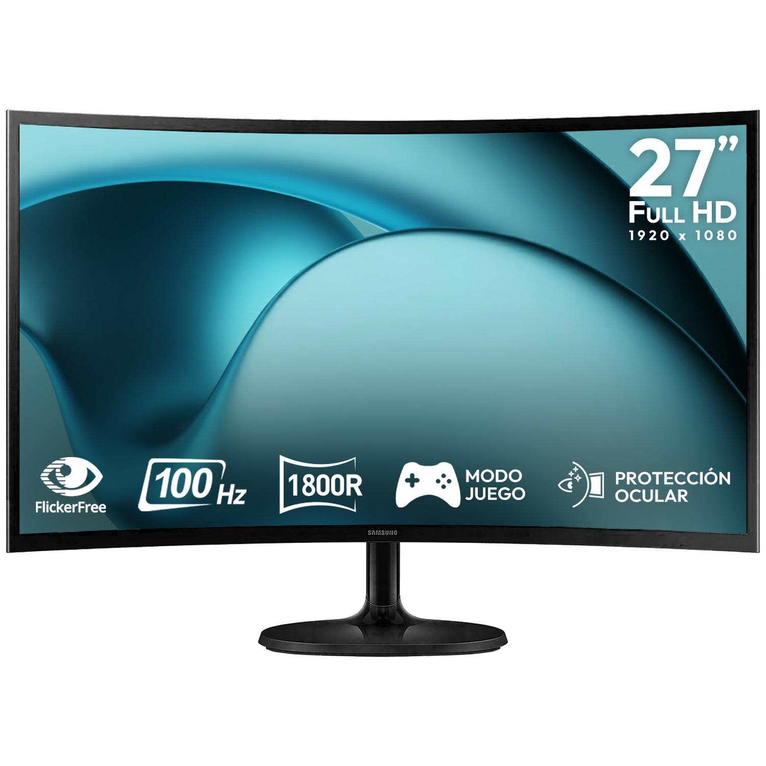 Monitor Curvo 27" SAMSUNG Essential S3 4ms 100Hz VA Full HD HDMI D-Sub ...