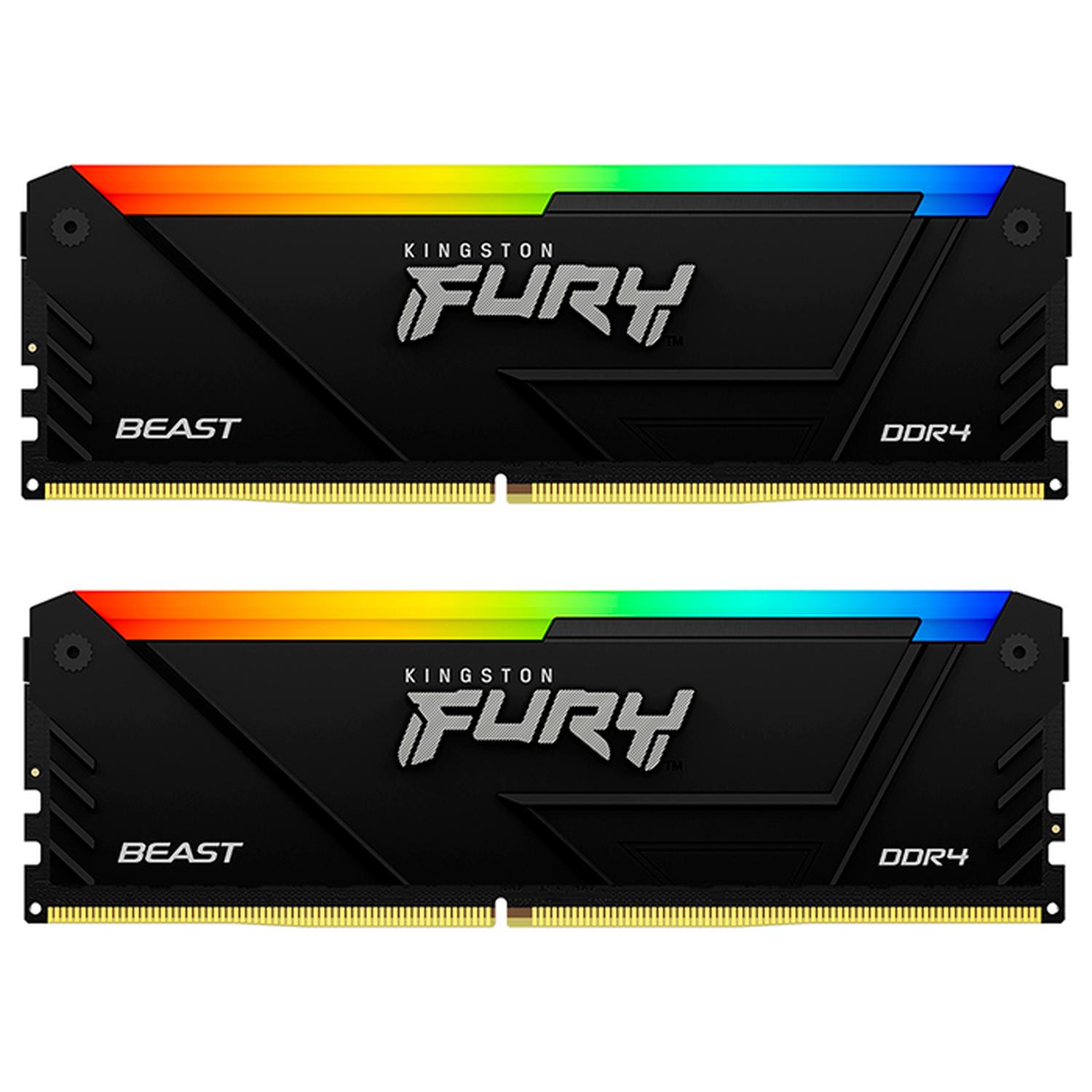Memoria RAM DDR5 64GB 5600MT/s KINGSTON FURY BEAST RGB 2x32GB Negro KF ...