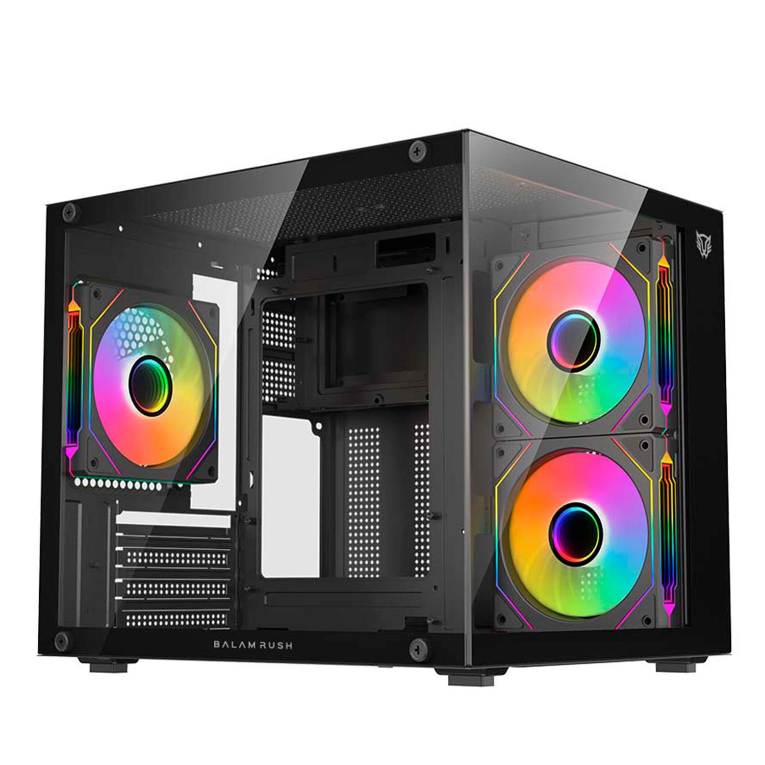 Gabinete Gamer BALAM RUSH TANK GLOW PLUS 3700 Micro ATX Mini Torre 3 F ...