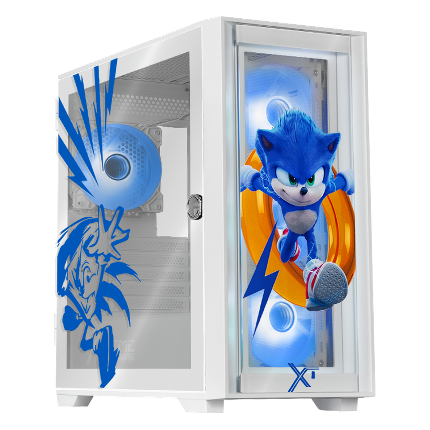 Gabinete XTREME PC GAMING Sonic Ring Edition Mini Torre 4 Fan ARGB USB ...