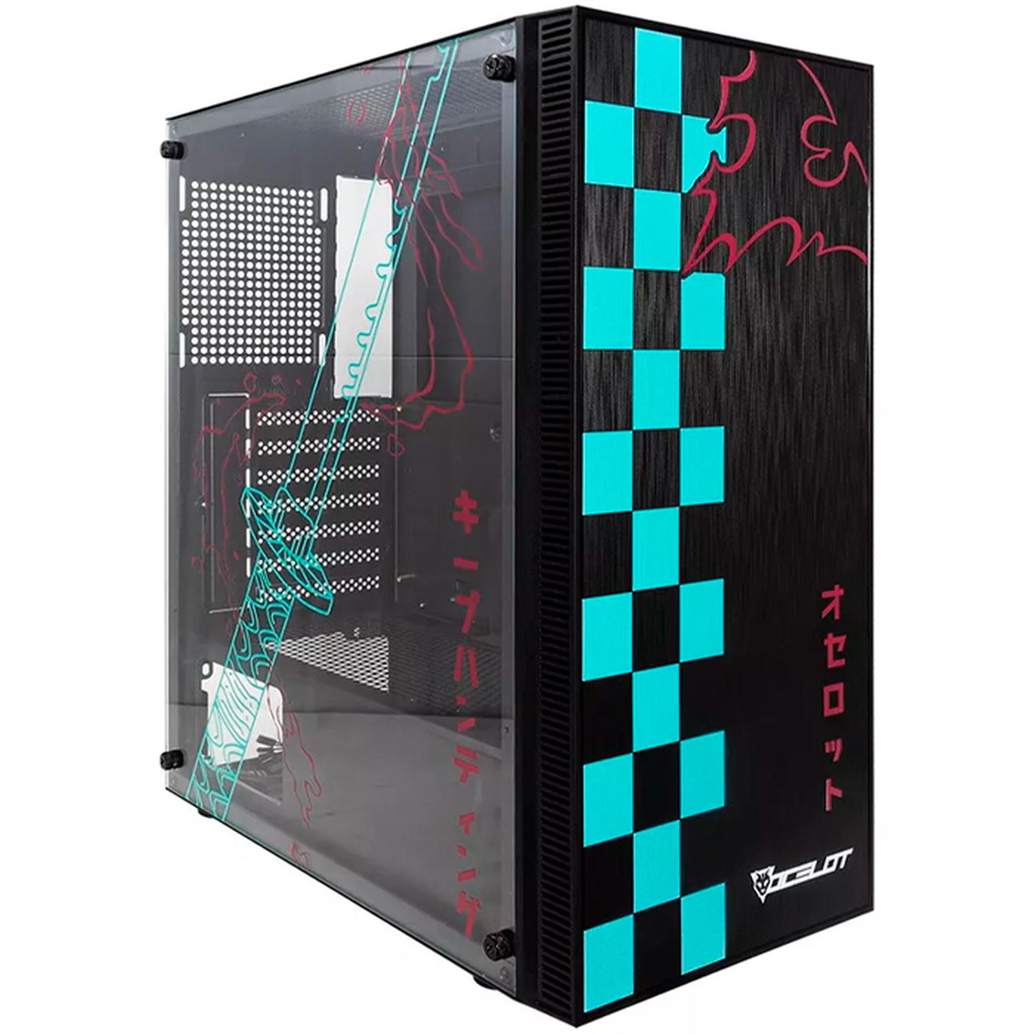 Gabinete Gamer OC-BLACK KATANA E-ATX 3 Fan ARGB Cristal Templado Demon ...